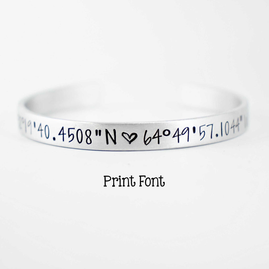 Custom Coordinate Bracelet - GPS Location - Coordinate Jewelry Complet ...